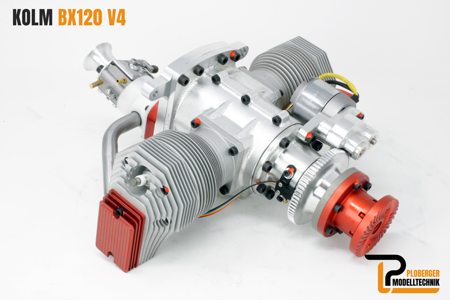 BX120 V4 Boxermotor | mit Elektrostarter | Vergaser hinten | Rot ...