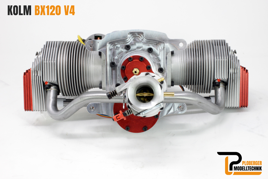 BX120 V4 Boxermotor | mit Elektrostarter | Vergaser hinten | Rot ...